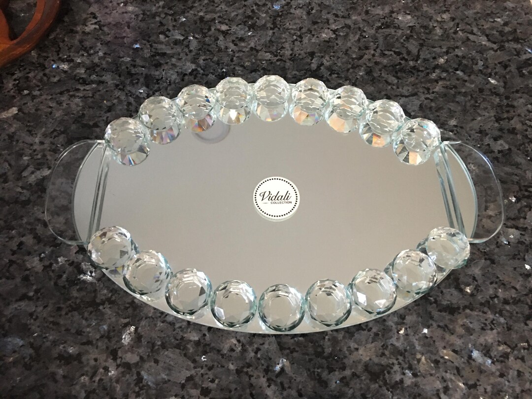 Vidali Collection Crystal Clear Mirrored Tray - Etsy