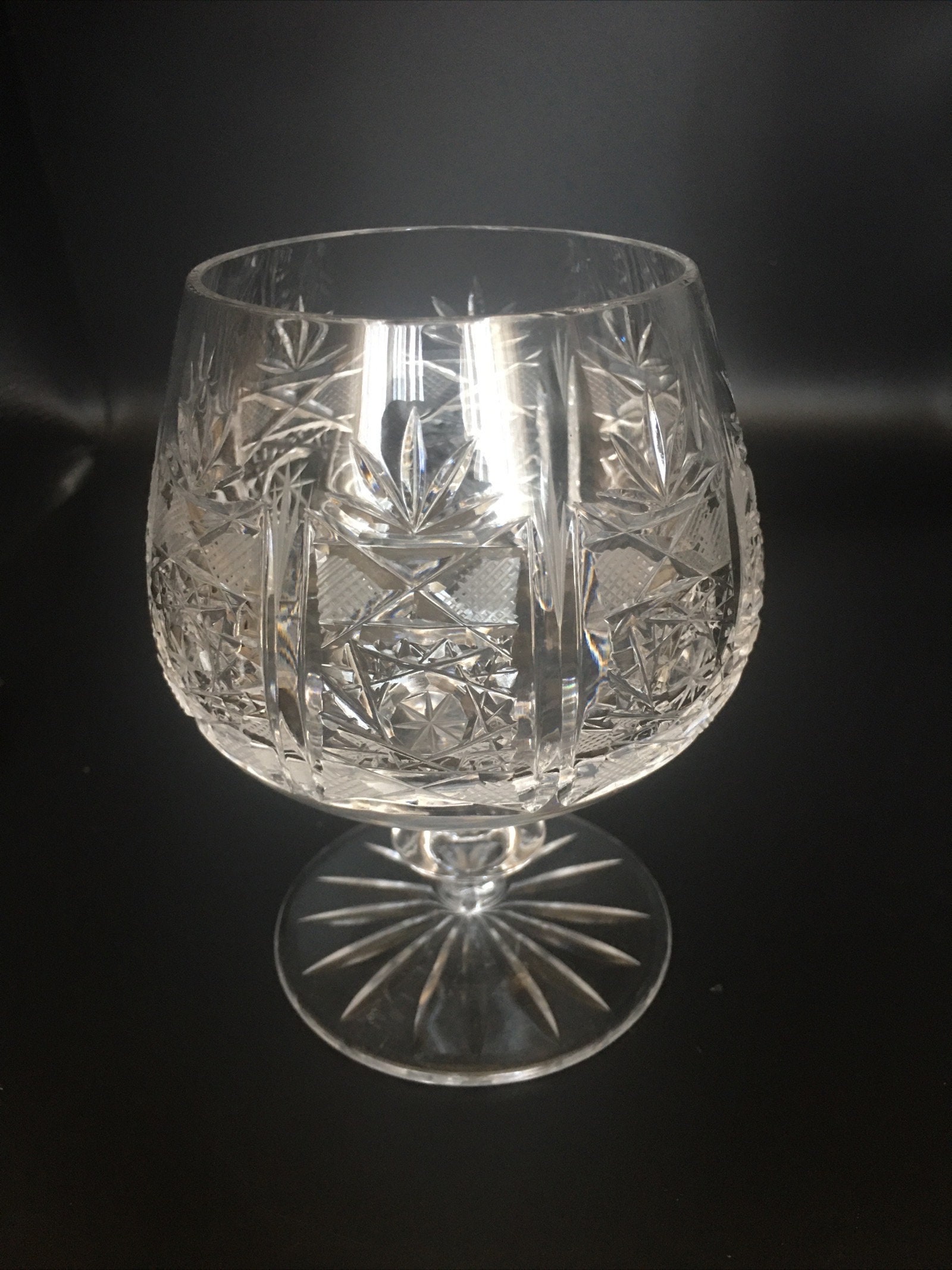 Set of 2 Natchamann West Germany Cut Crystal Small Cognac Balloon ...