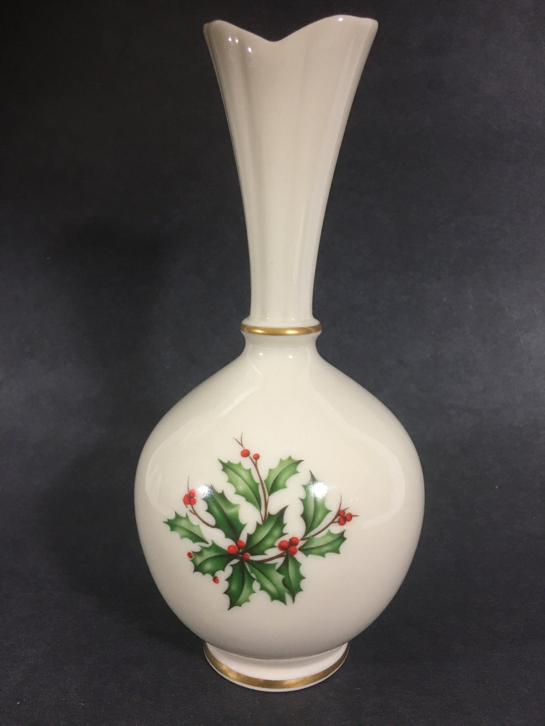 Lenox Holiday Christmas Bud Vase With 24k Gold Trimmed - Etsy