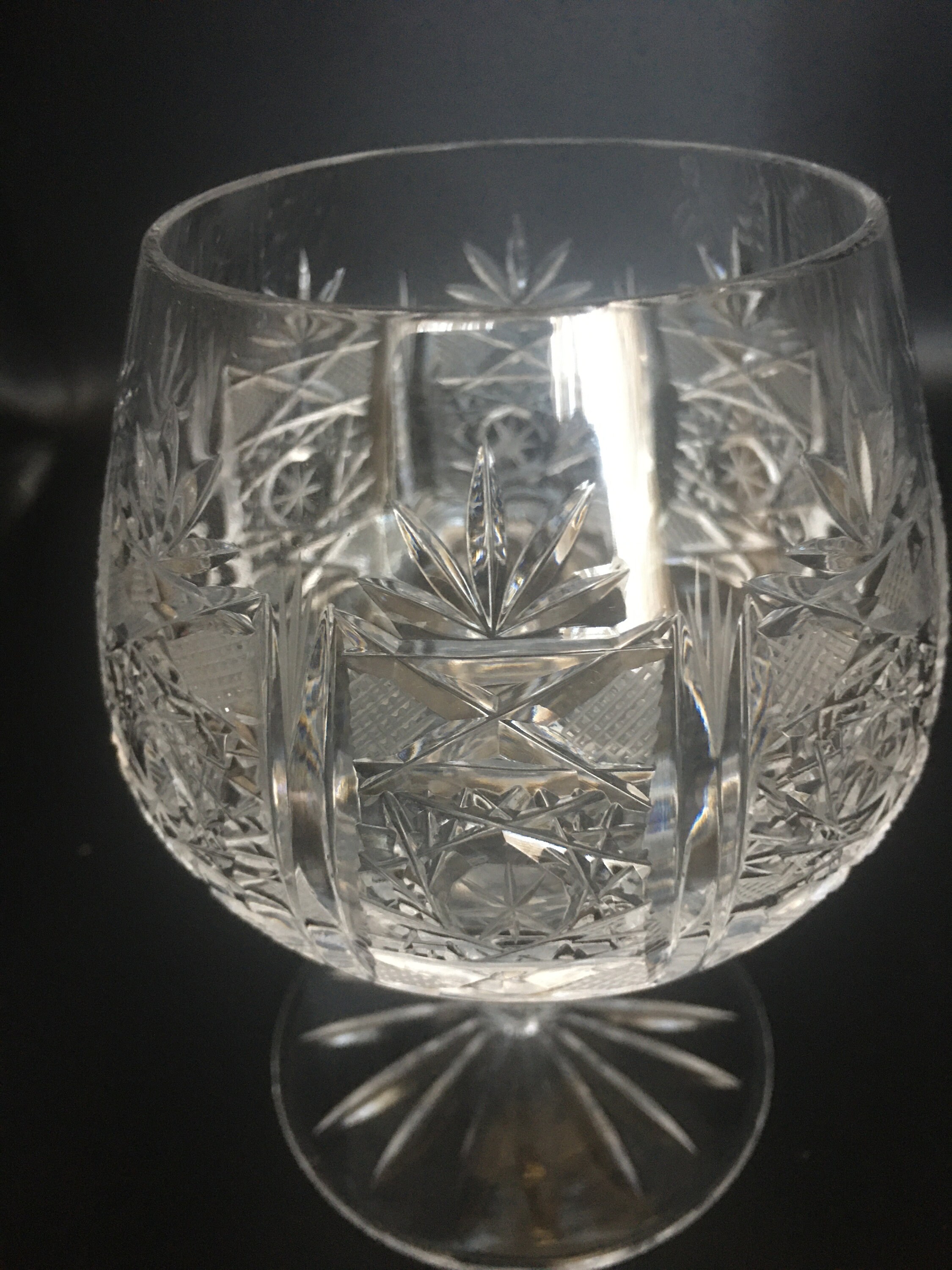 Set of 2 Natchamann West Germany Cut Crystal Small Cognac Balloon ...