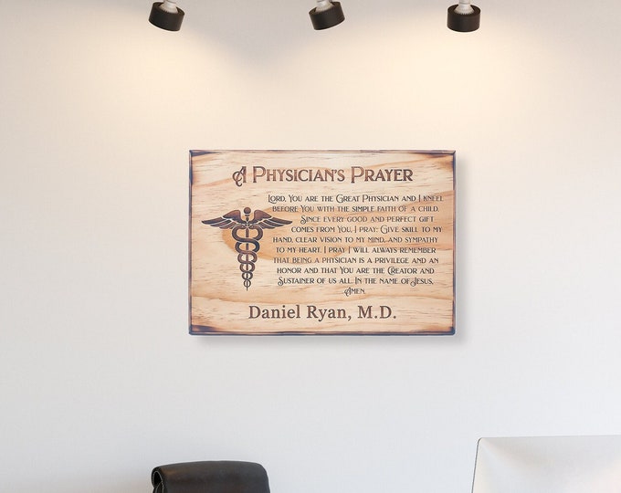 Personalized Physician's Prayer Plaque Physician Prayer Gift Doctor's ...