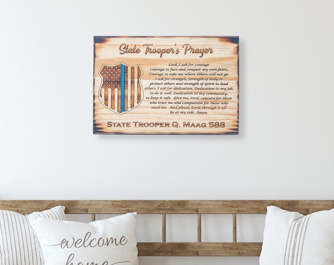 Personalized State Trooper Prayer Plaque Policeman Gift, Police Officer ...