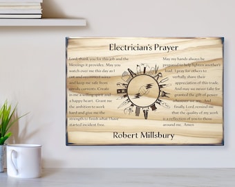 Electrician Prayer Plaque - Etsy