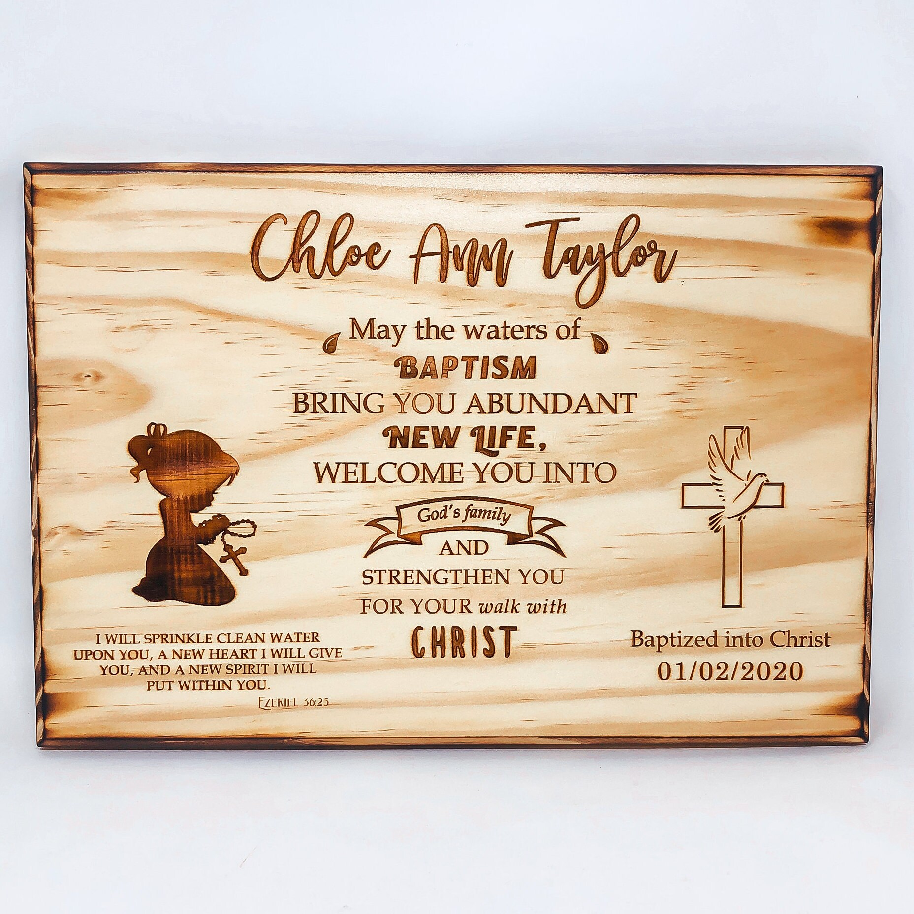Personalized Baptism Prayer Plaque Baptism Gift for Girl or | Etsy