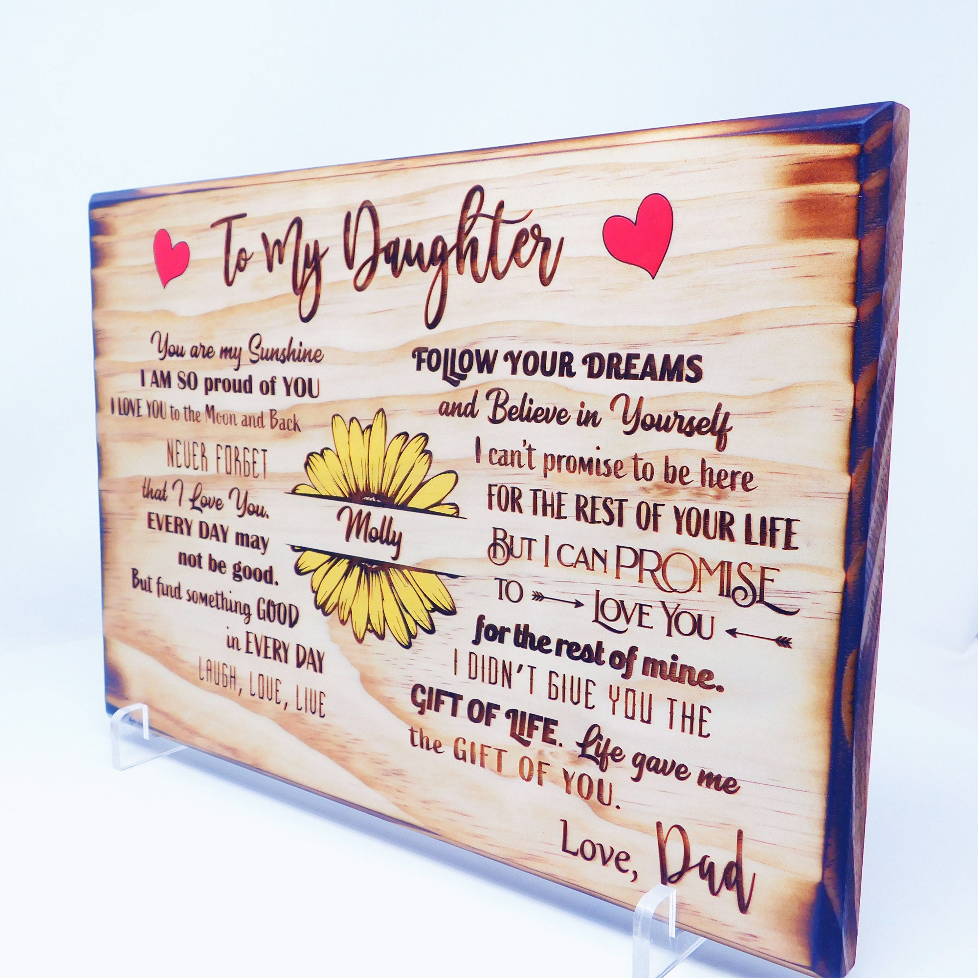 Personalized To My Daughter Plaque Gift from Parents | Etsy