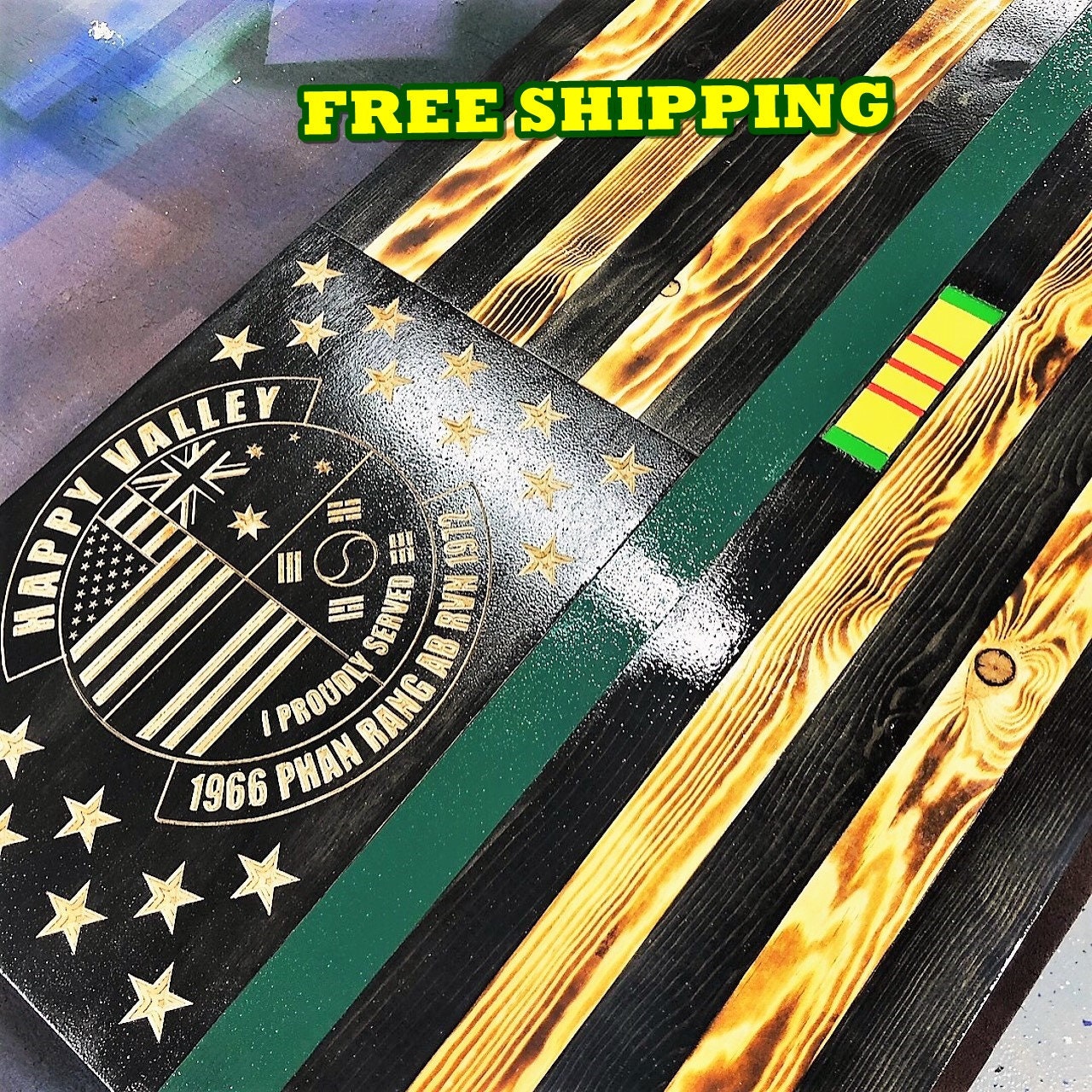 Thin Green Line Flag Military Flag Rustic Flag Veteran | Etsy