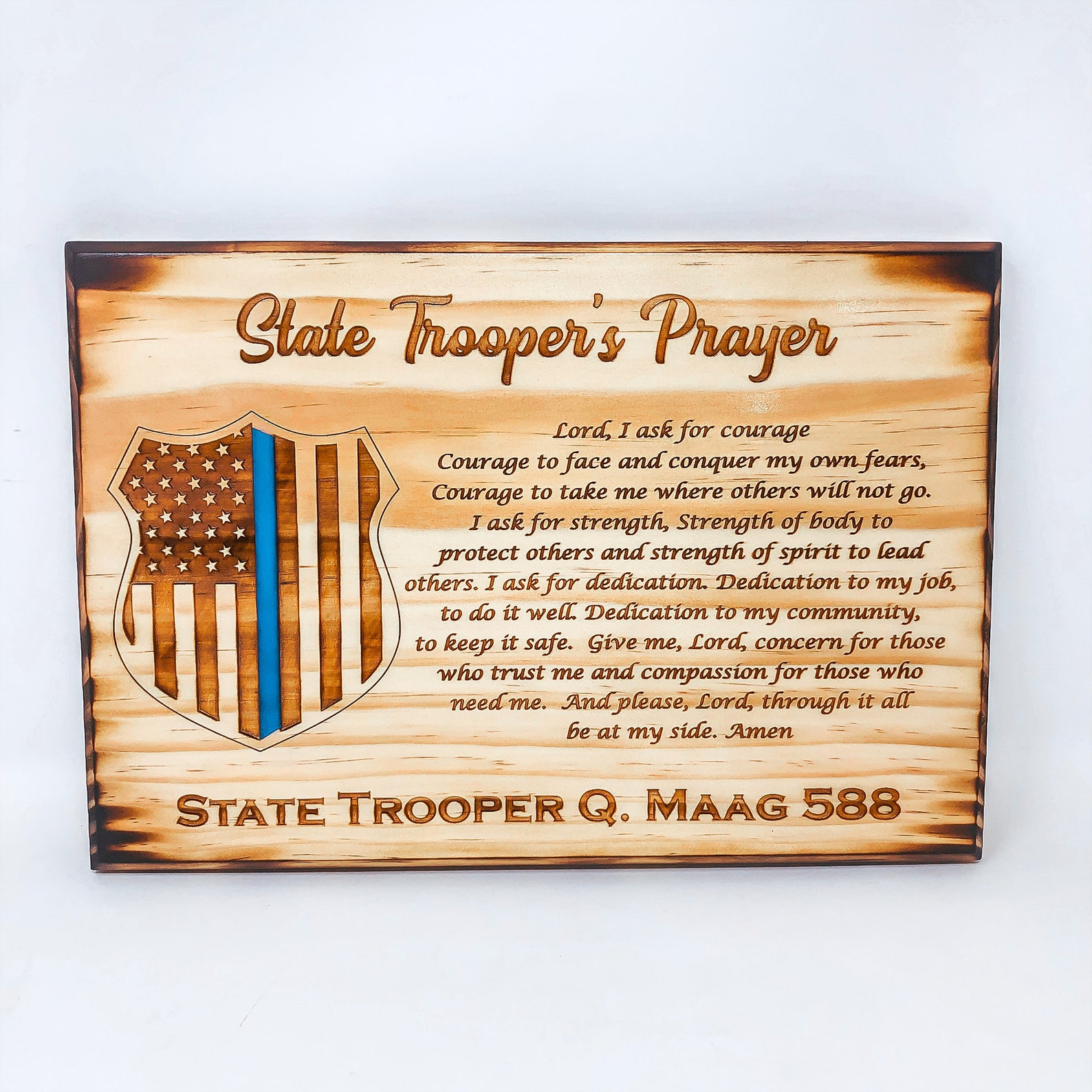 Personalized State Trooper Prayer Plaque Policeman Gift | Etsy