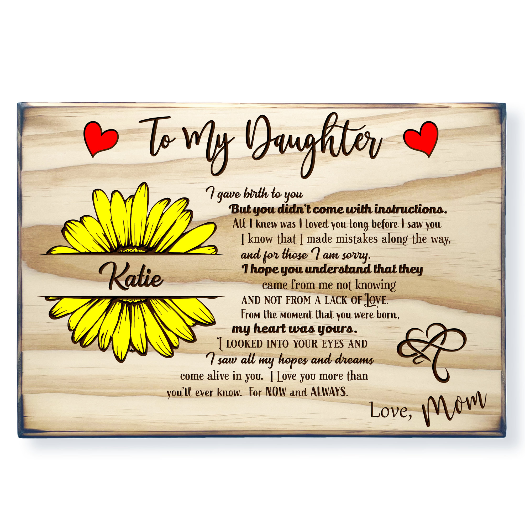 Personalized to My Daughter Plaque Gift From Mom Gifts for - Etsy