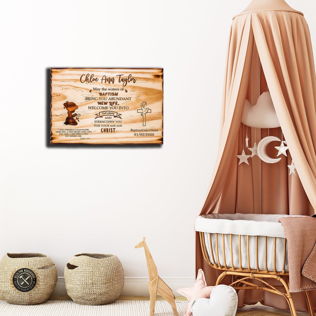 Personalized Baptism Prayer Plaque Baptism Gift for Girl or Boy Nursery ...