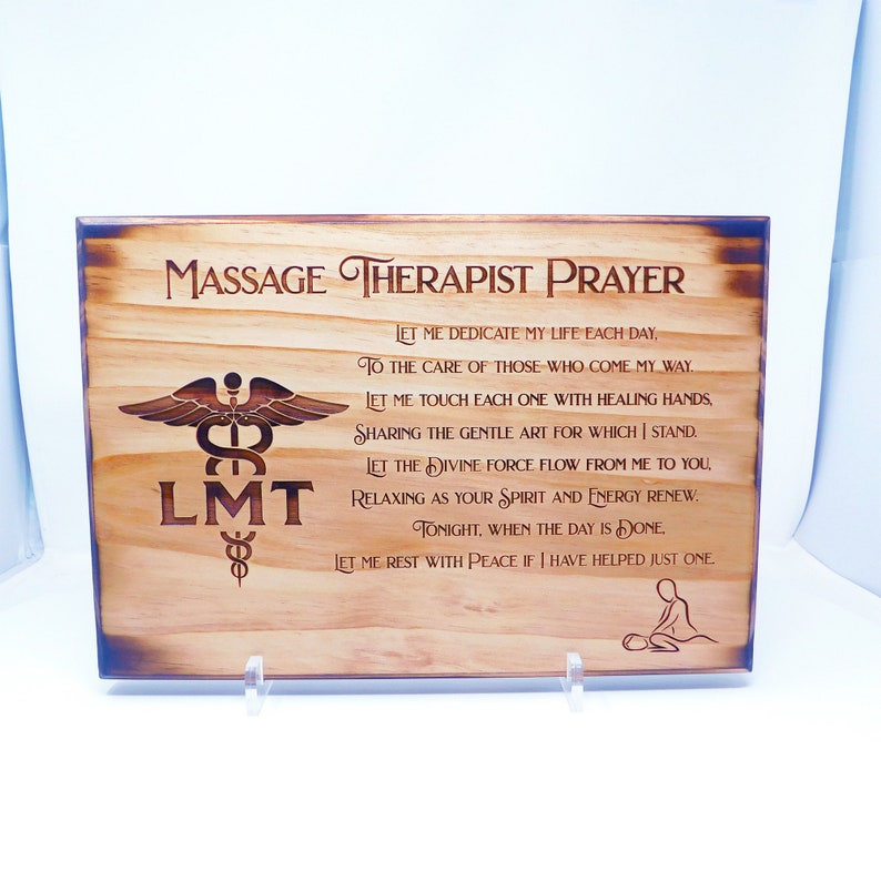Massage Therapist Prayer Plaque Lmt T Rmt Appreciation Etsy