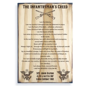 Personalized U.S. Army Infantryman Gift Queen of Battle, Military ...