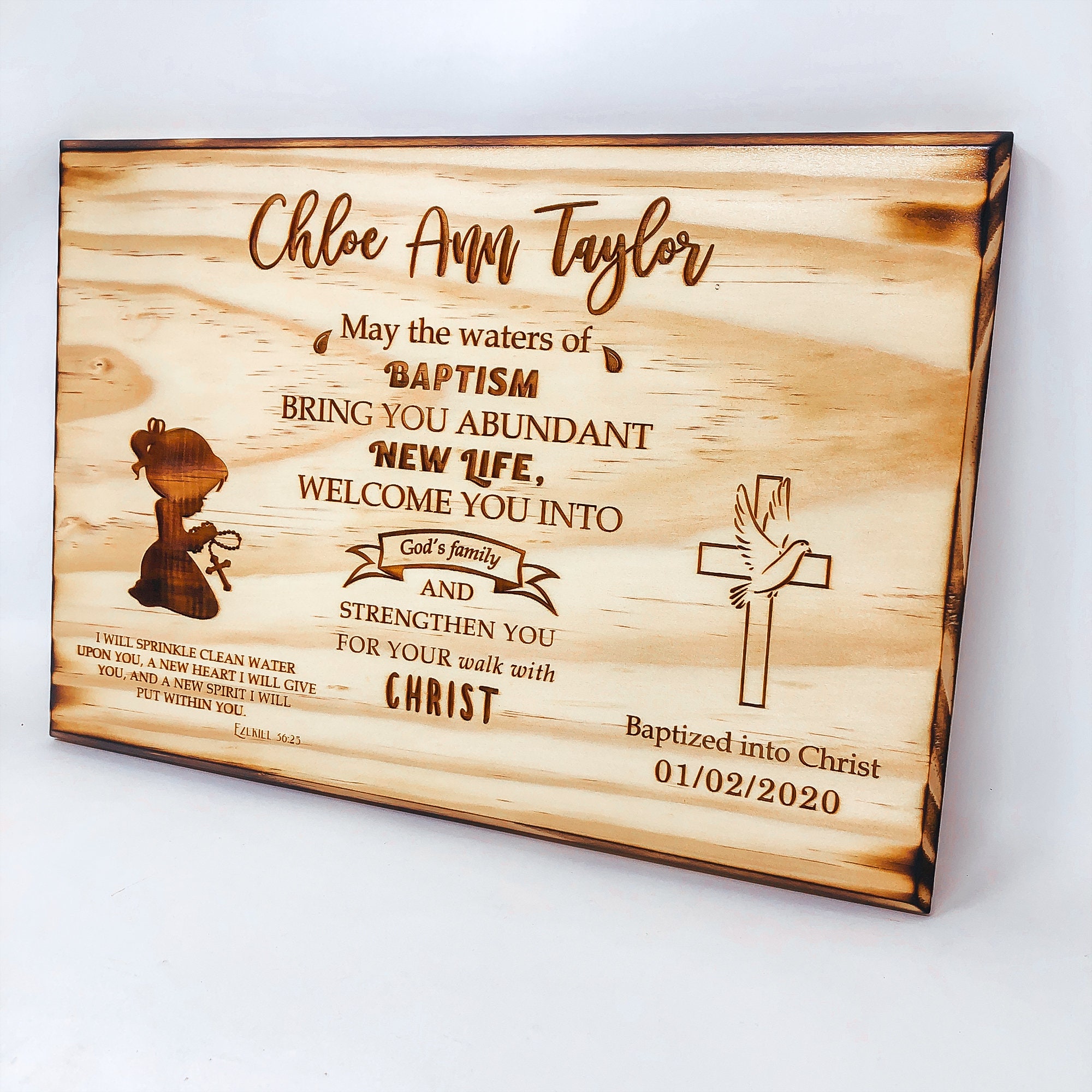 Personalized Baptism Prayer Plaque Baptism Gift for Girl or | Etsy