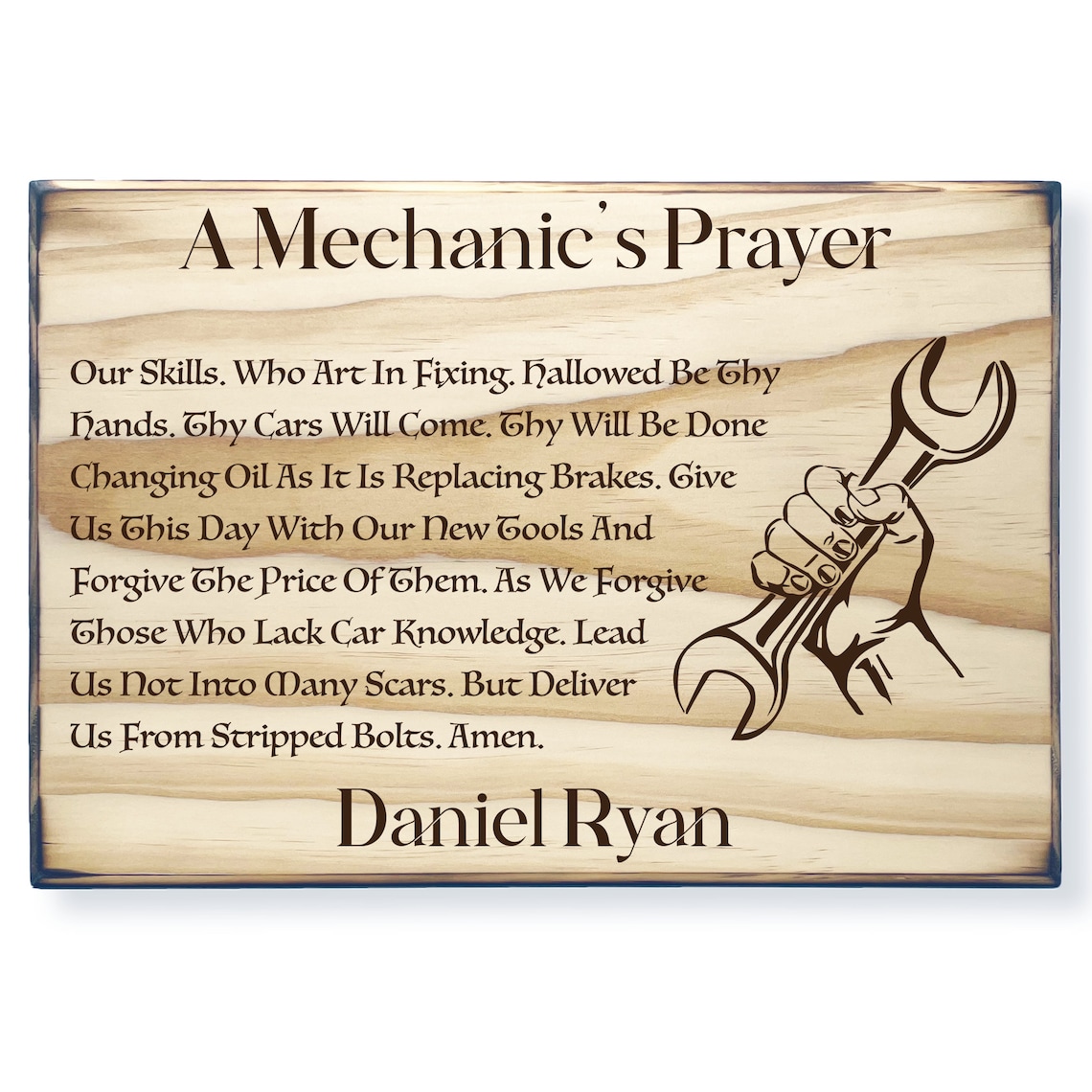 Personalized Mechanics Prayer Plaque Gift for a Mechanic Car | Etsy