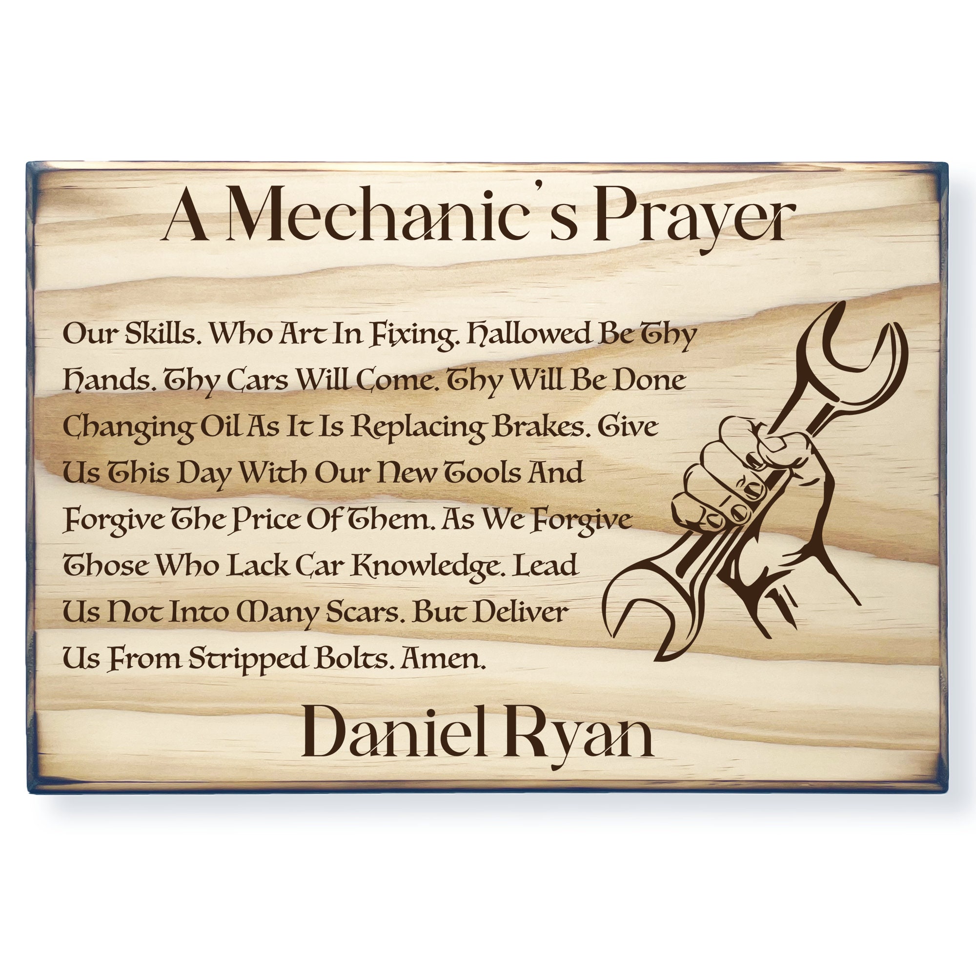 Personalized Mechanics Prayer Plaque Gift for a Mechanic Car - Etsy België