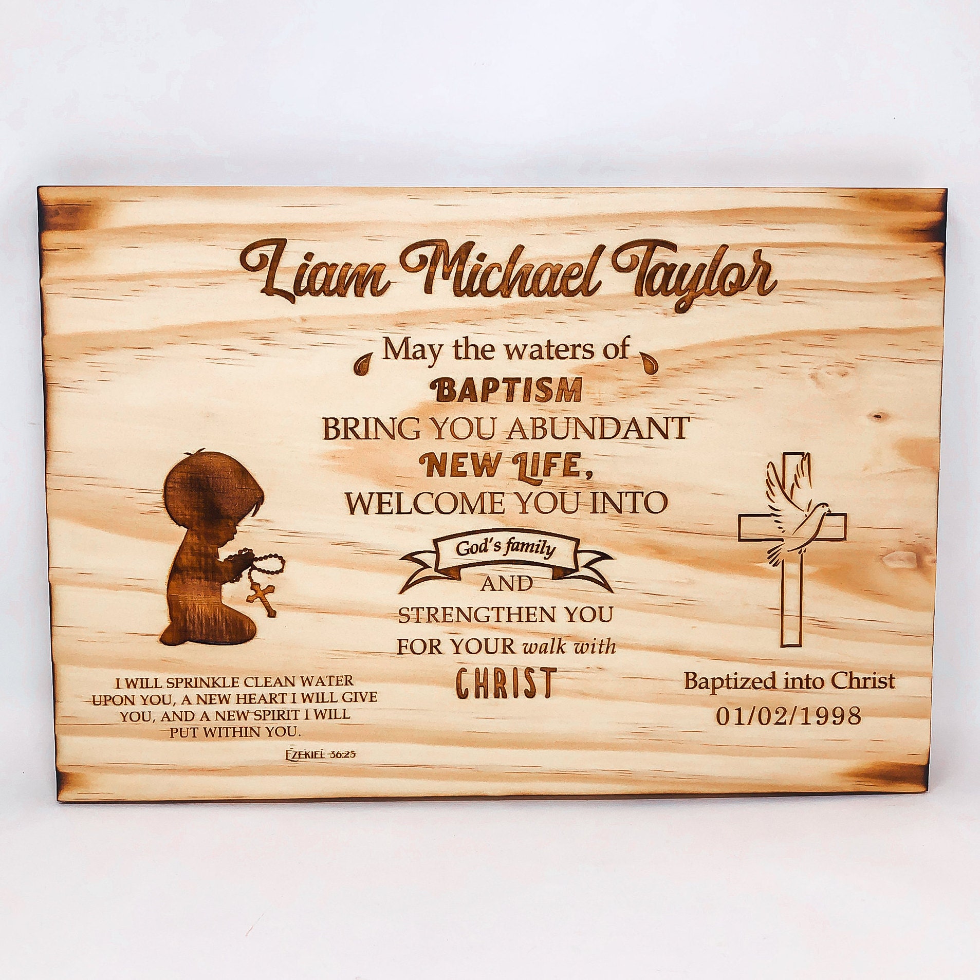 Personalized Baptism Prayer Plaque Baptism Gift for Girl or | Etsy