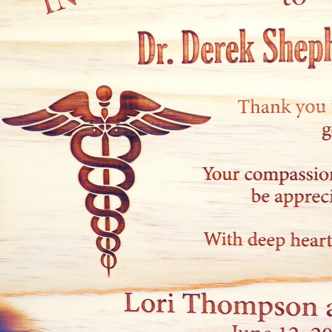 Doctor Appreciation Plaque MD Thank You Recognition Gift | Etsy