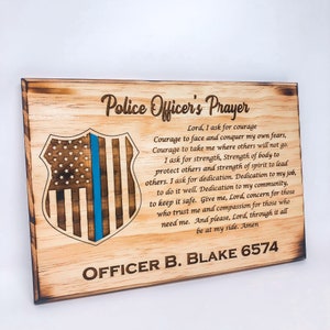 Police Officer Prayer Plaque Policeman Gift, Police Officer Gift ...