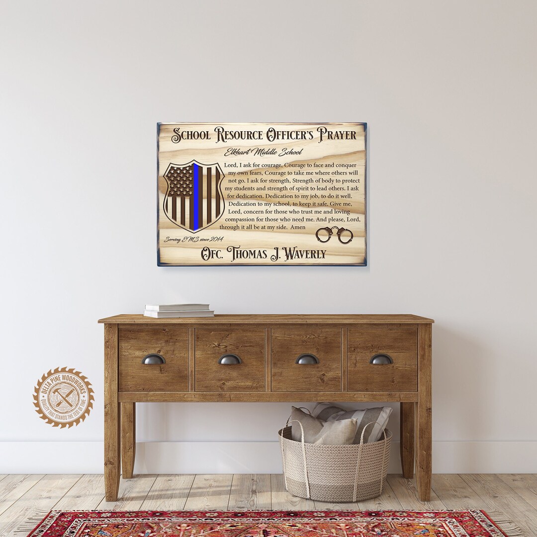 Personalized School Resource Officer Prayer Plaque SRO Gift, Police ...