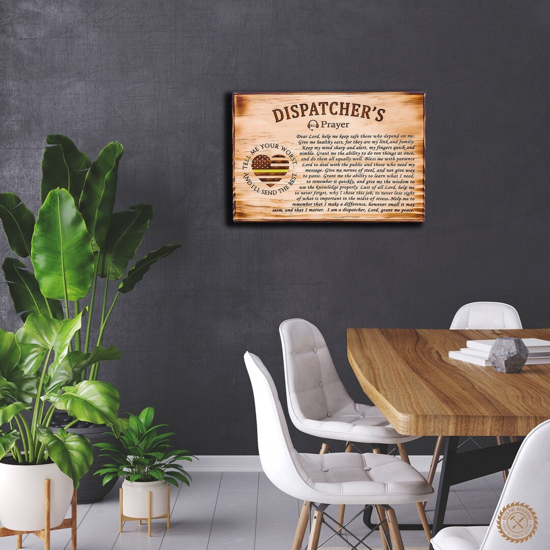 Personalized Dispatcher's Prayer Plaque Thin Yellow Line 911 Dispatch ...