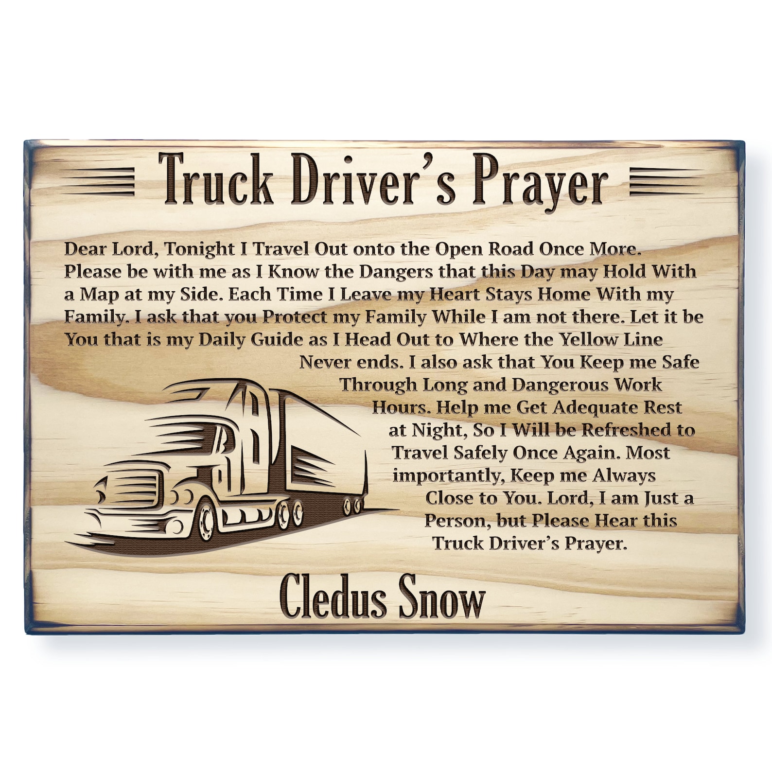 Personalized Truck Driver's Prayer Plaque Truck - Etsy