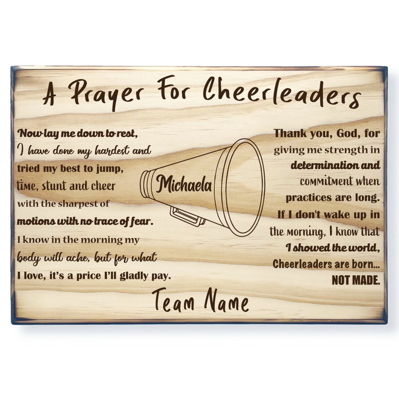 Personalized Cheerleader Prayer Plaque Cheer Gift Dance - Etsy