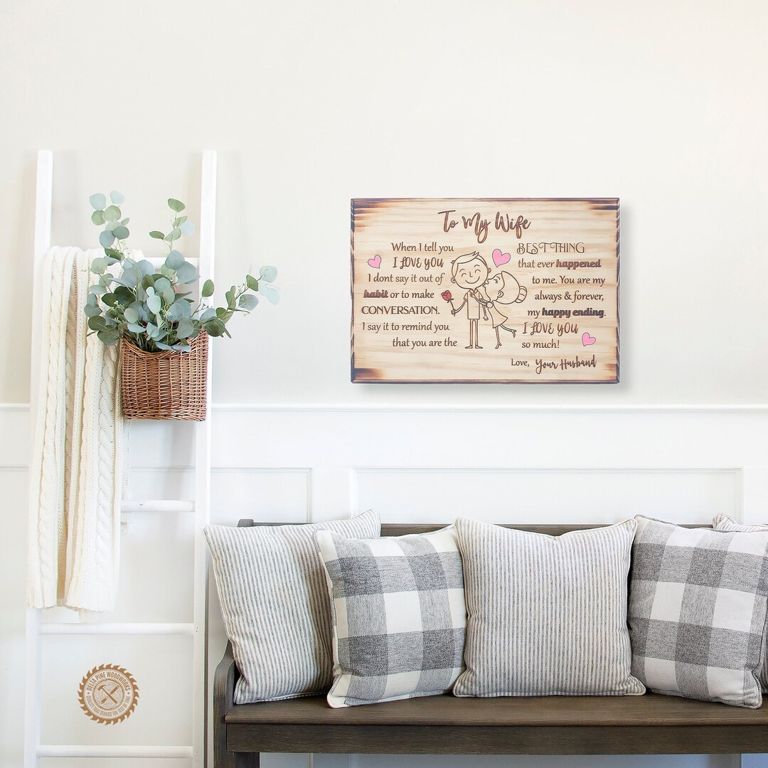 Personalized to My Wife Plaque, Wife Gift, Anniversary Gift for Wife ...