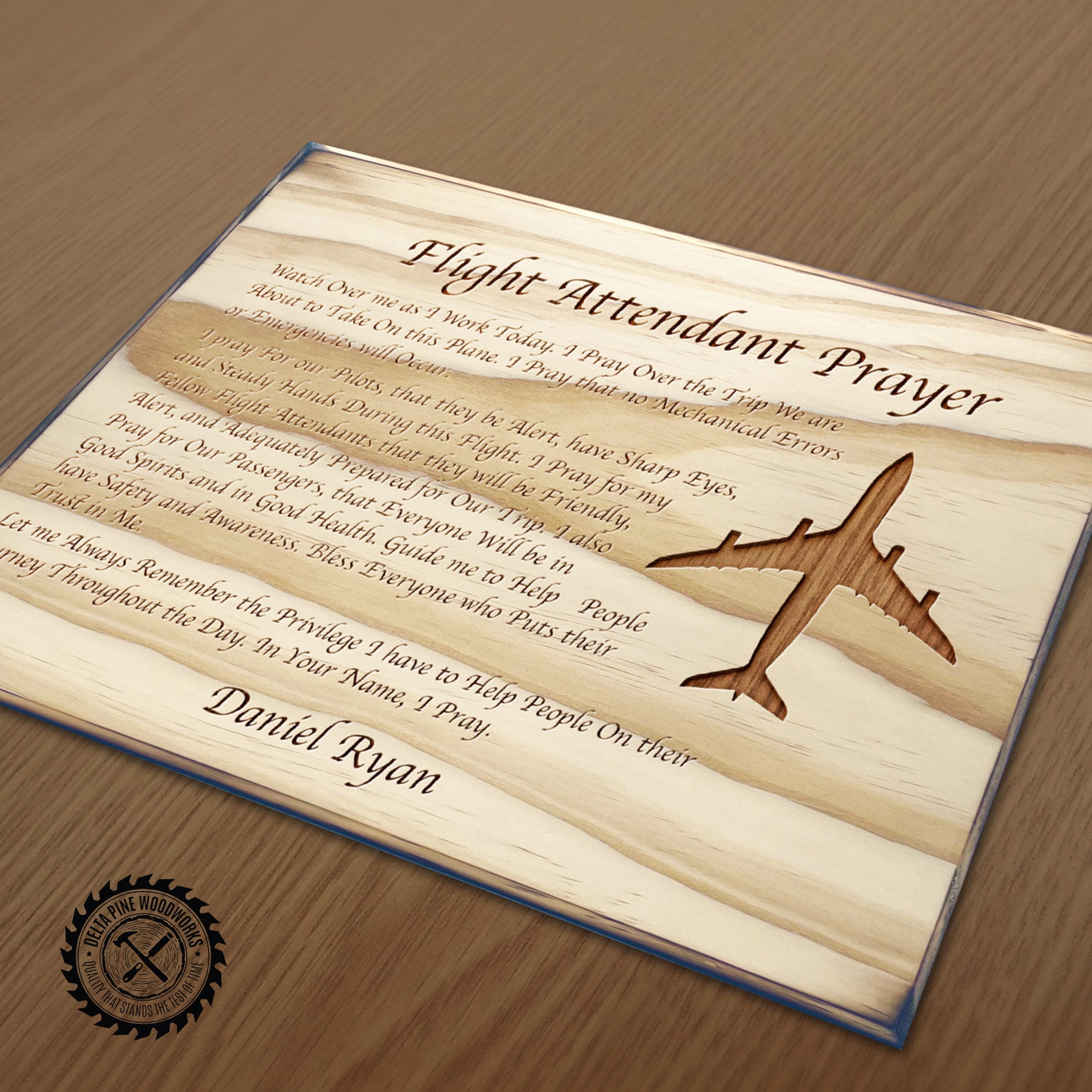 Personalized Flight Attendant Prayer Plaque Gift for Flight - Etsy