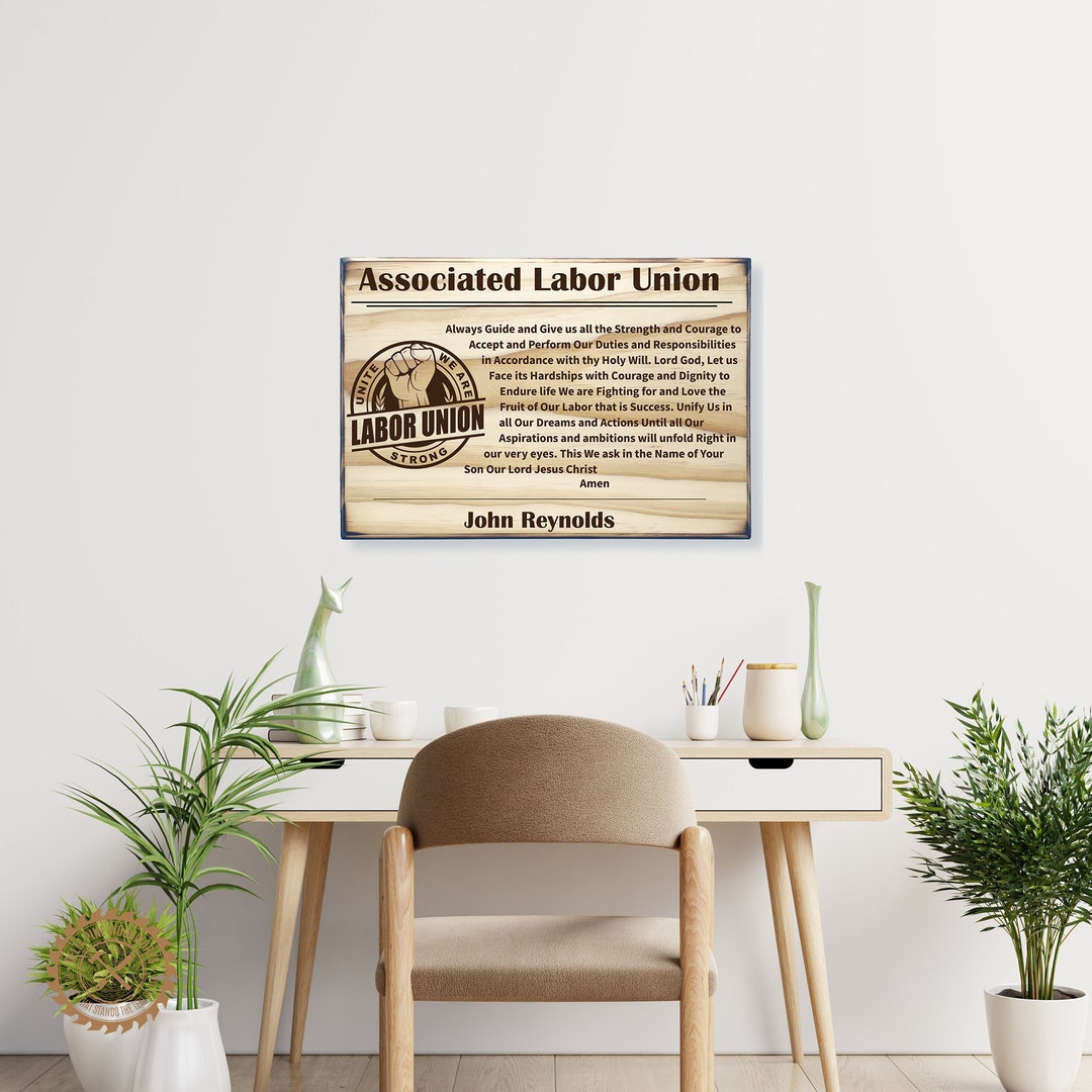 Personalized Associated Labor Union Plaque Union Strong, Union Worker ...