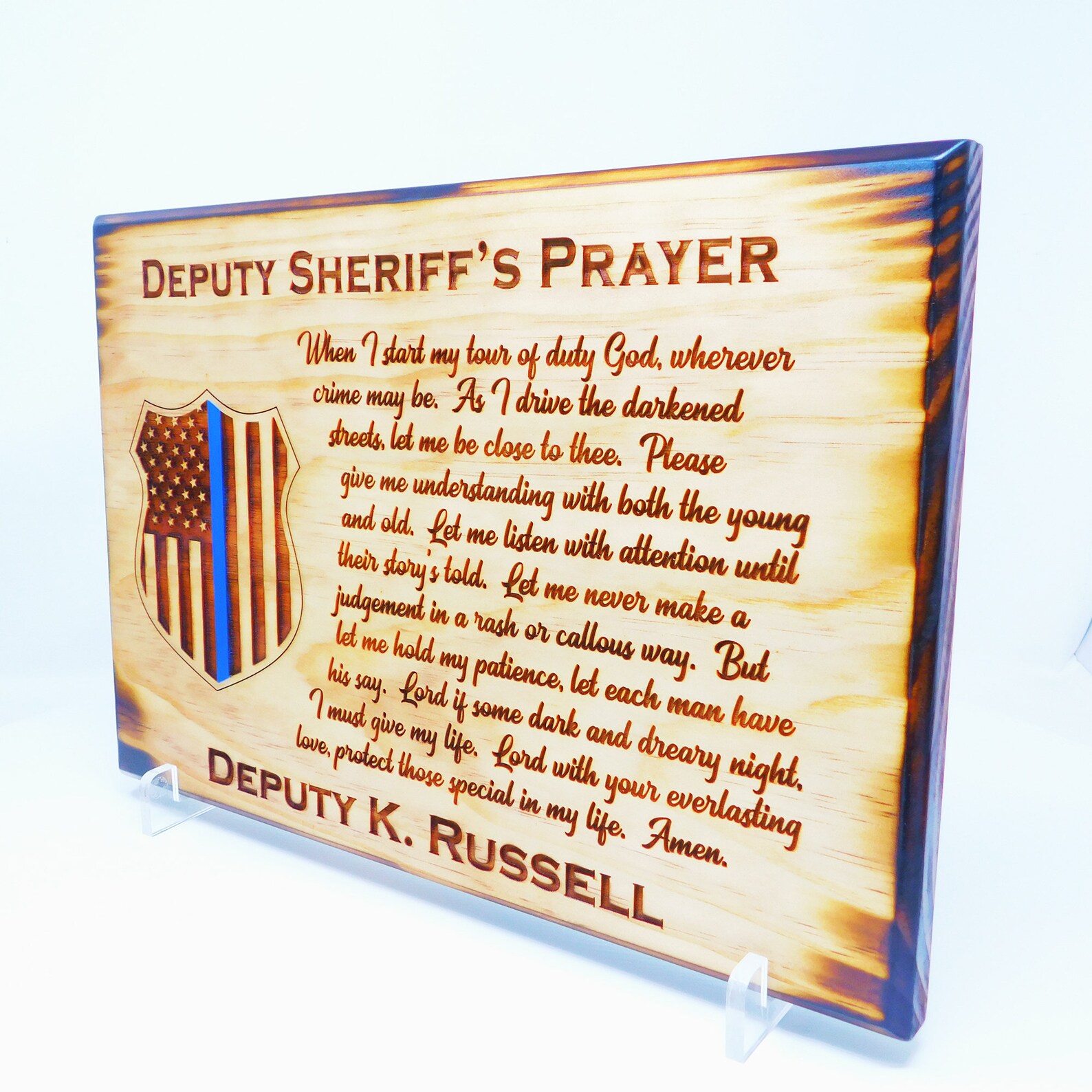 Deputy Sheriff Gift Personalized Prayer Prayer Plaque | Etsy