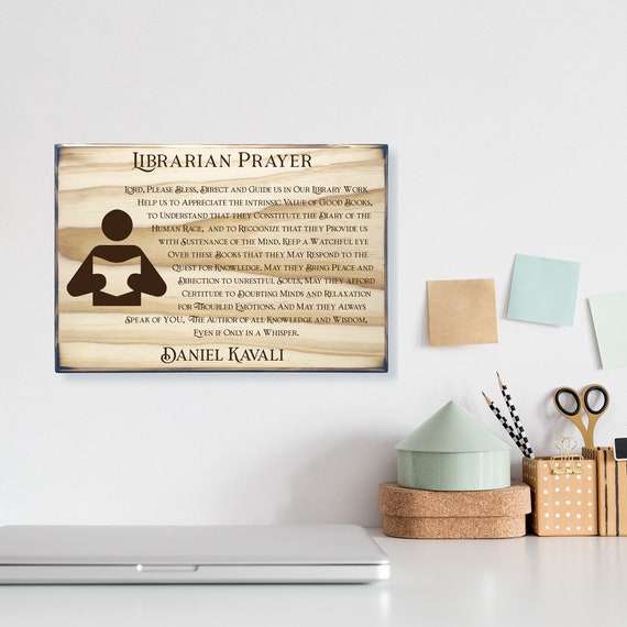 Personalized Librarian Prayer Plaque Gift for Librarian | Etsy