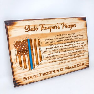 Personalized State Trooper Prayer Plaque Policeman Gift, Police Officer ...
