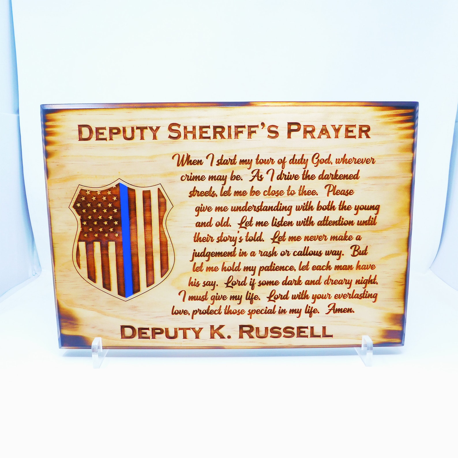 Deputy Sheriff Gift Personalized Prayer Prayer Plaque | Etsy