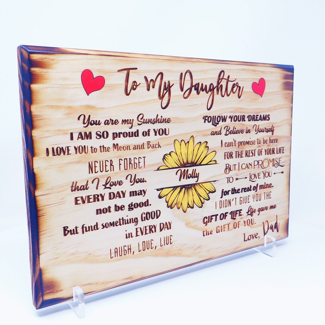 Personalized To My Daughter Plaque Gift from Parents | Etsy