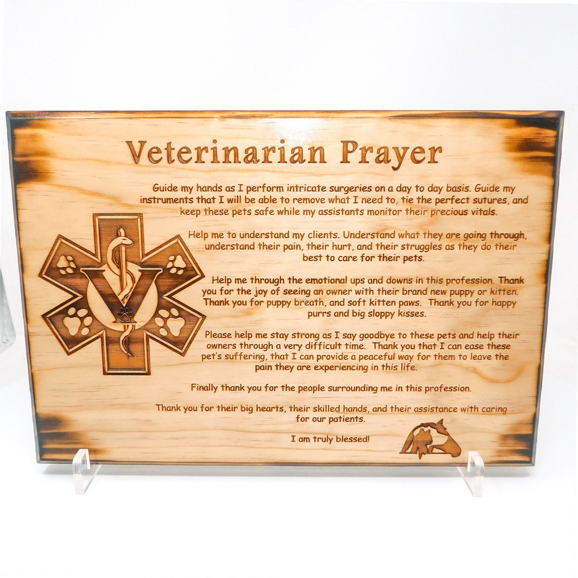 Veterinarian Prayer Plaque Graduation Gift DVM Gift LVT | Etsy