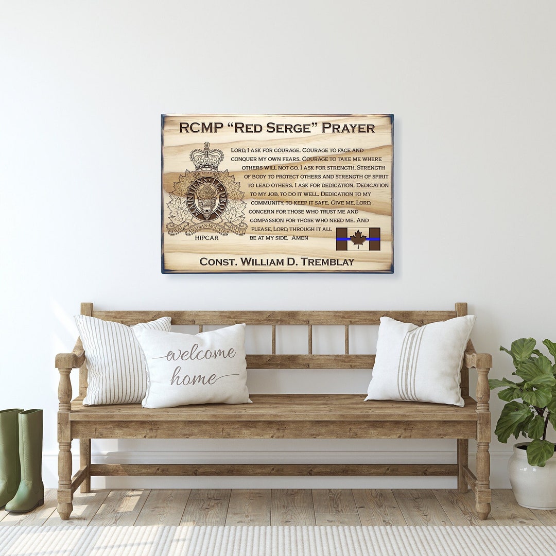 Personalized RCMP Red Serge Prayer Plaque Royal Canadian Mounted Police ...