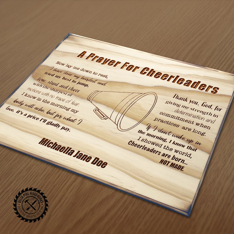 Personalized Cheerleader Prayer Plaque Cheer Gift Dance - Etsy