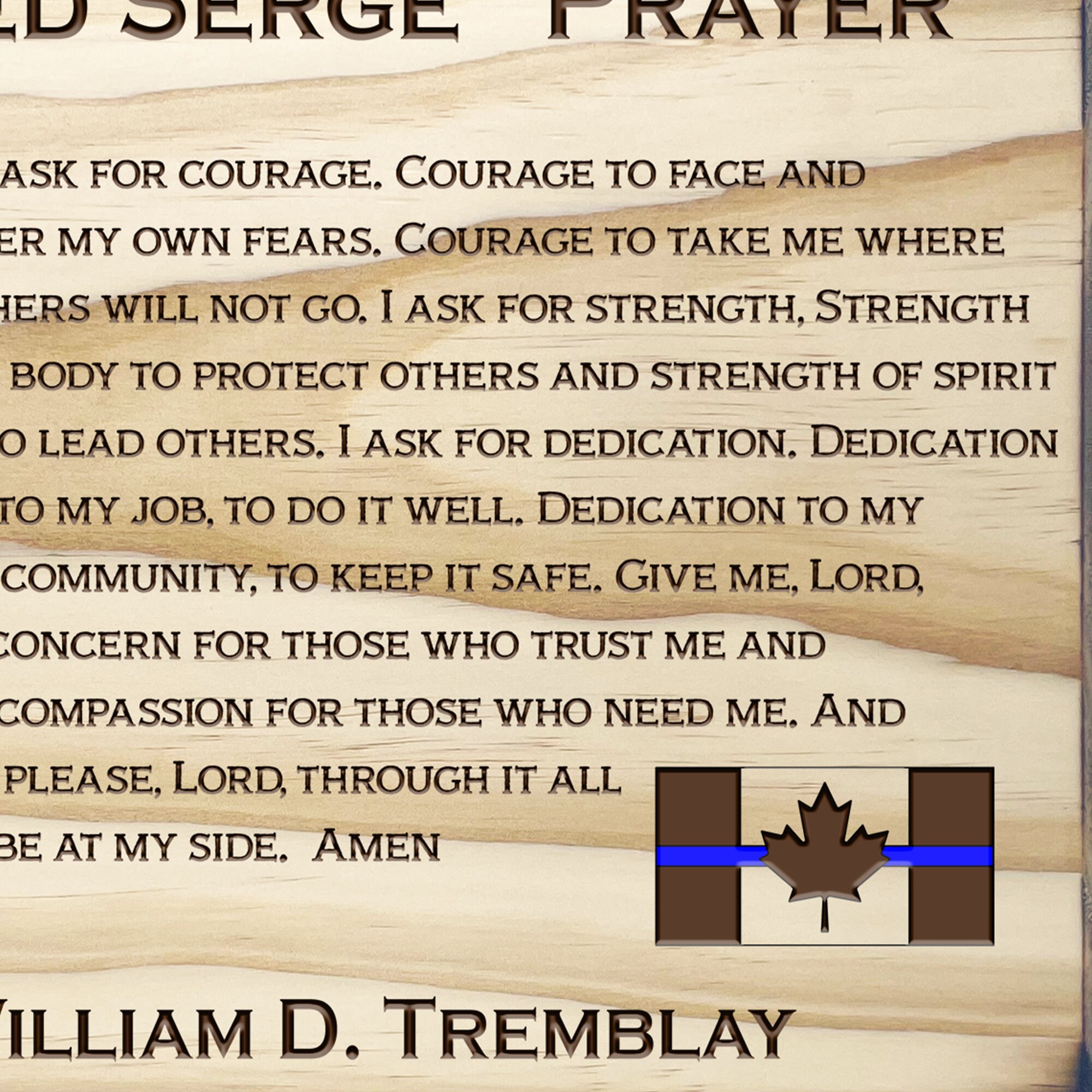 Personalized RCMP Red Serge Prayer Plaque Royal Canadian - Etsy
