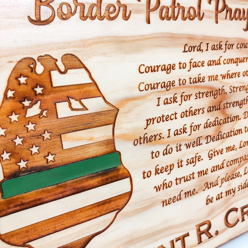 Border Patrol Prayer Plaque Agent Gift Border Patrol Gift | Etsy
