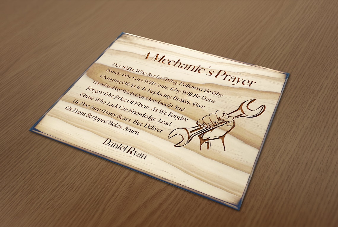 Personalized Mechanics Prayer Plaque Gift for a Mechanic Car - Etsy Canada