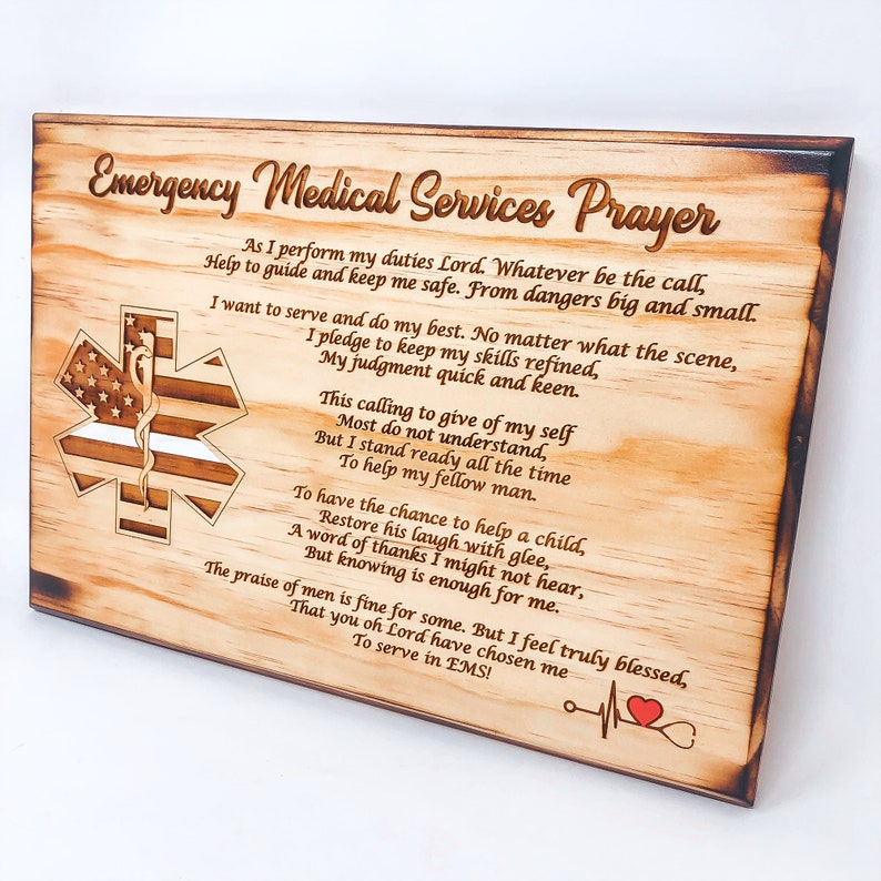 EMS Prayer Plaque EMT Gift Paramedic Emergency Medical - Etsy