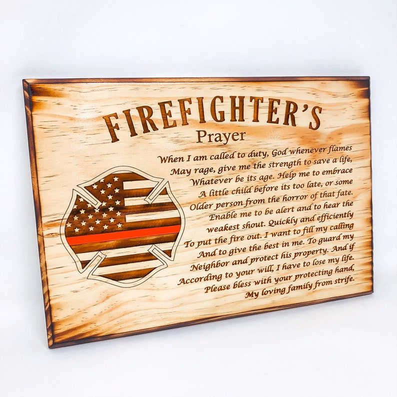 Firefighter Gift Personalized Prayer Prayer Plaque Thin - Etsy