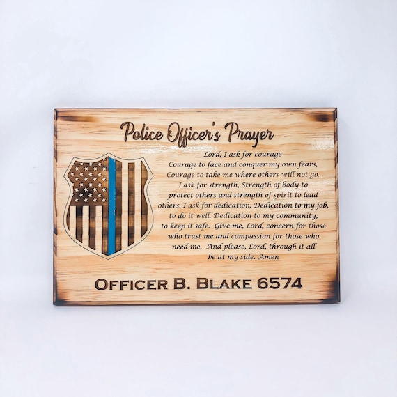 Police Officer Prayer Plaque Policeman Gift Police Officer | Etsy