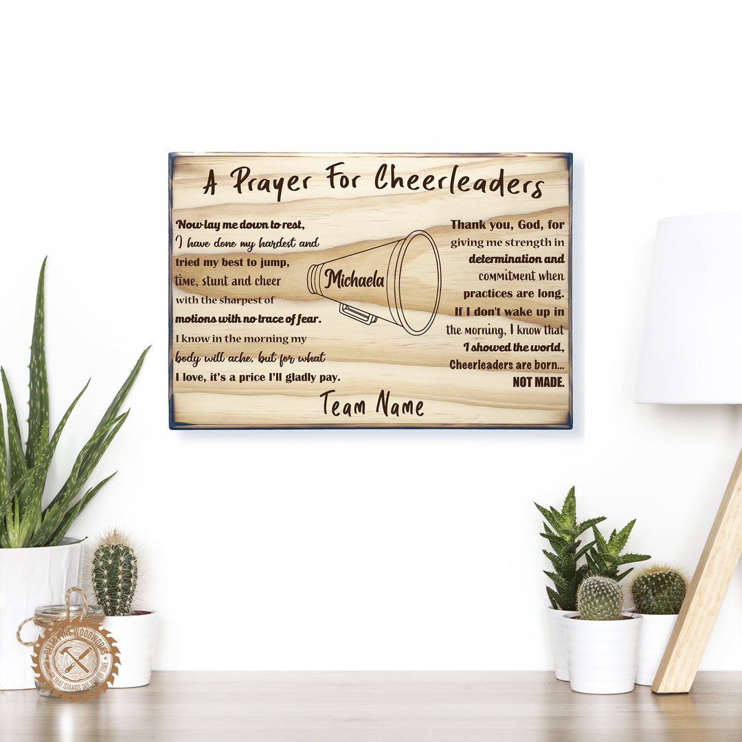 Personalized Cheerleader Prayer Plaque Cheer Gift, Dance Competition ...