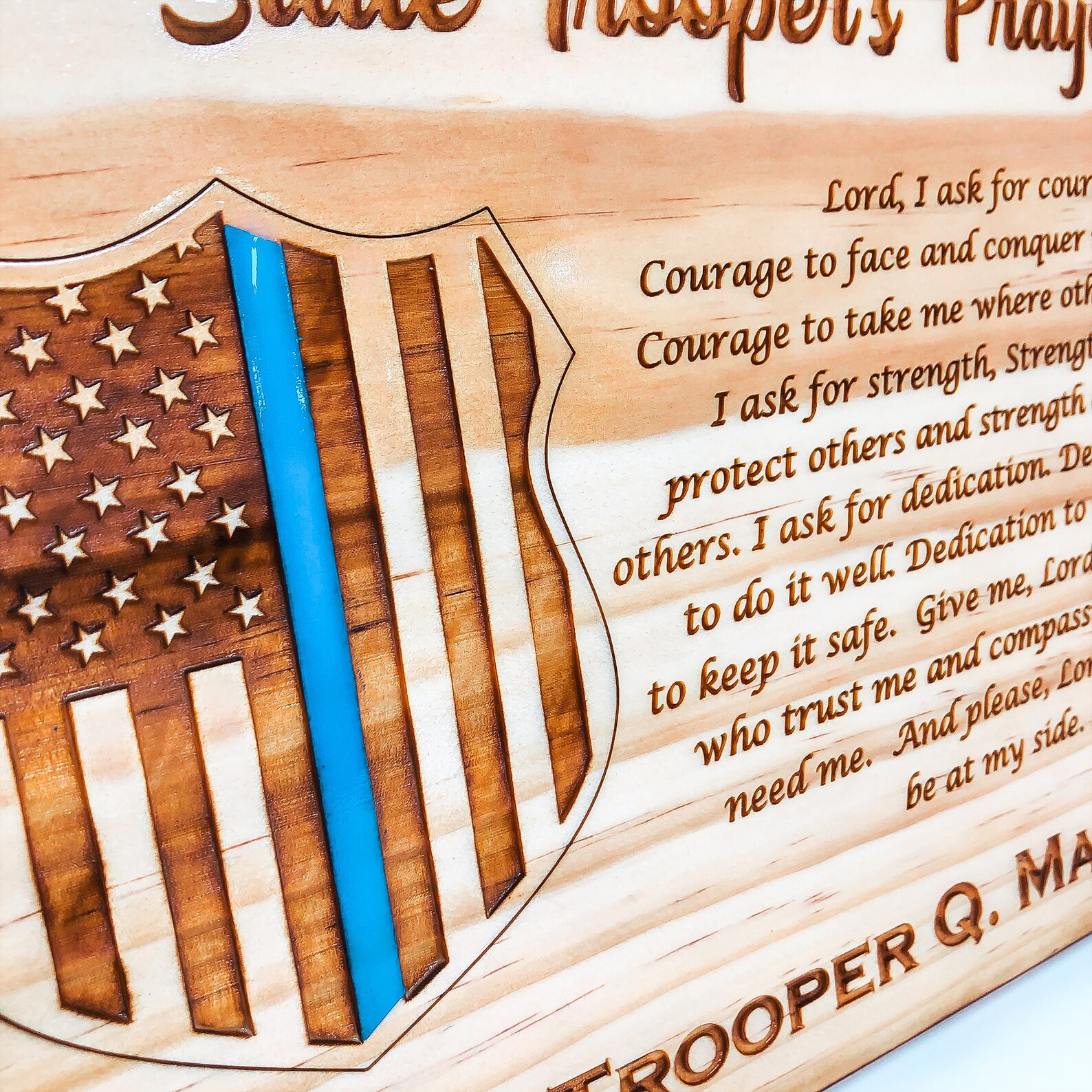 Personalized State Trooper Prayer Plaque Policeman Gift | Etsy