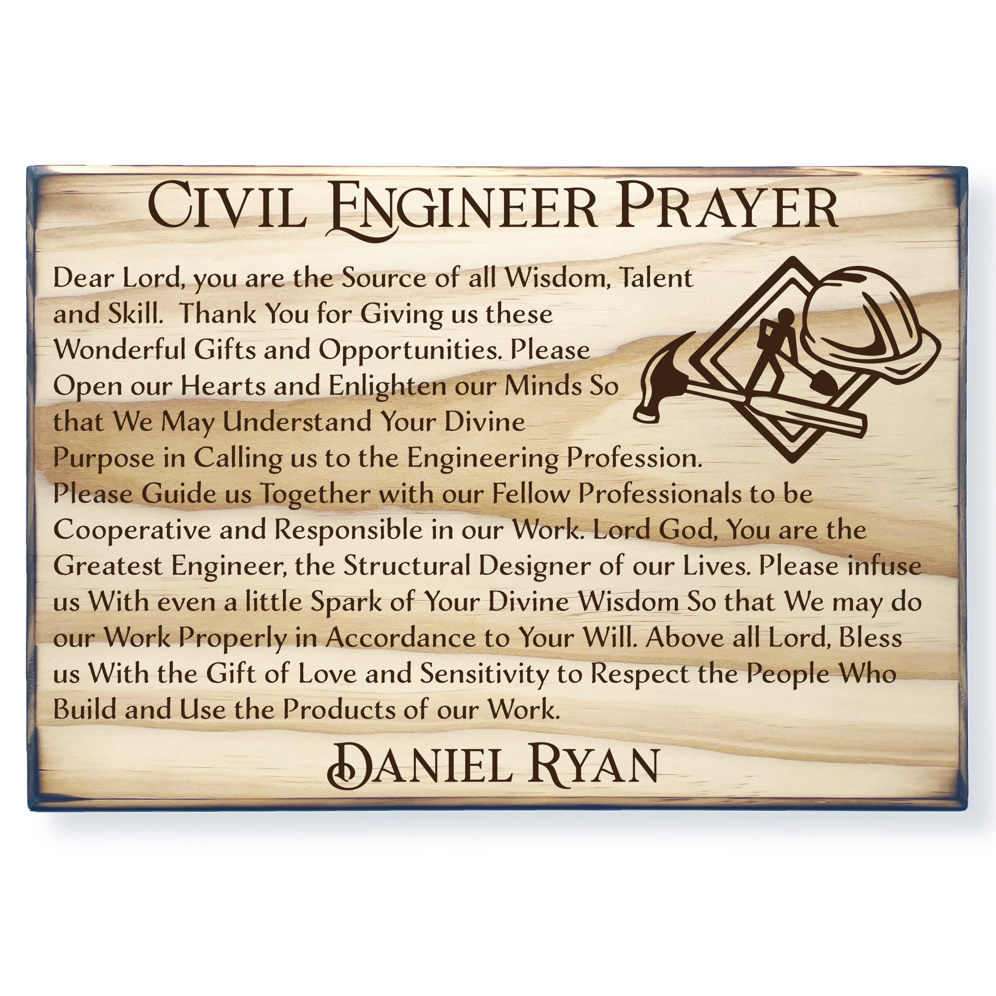 Personalized Civil Engineer Prayer Plaque Civil Engineer - Etsy