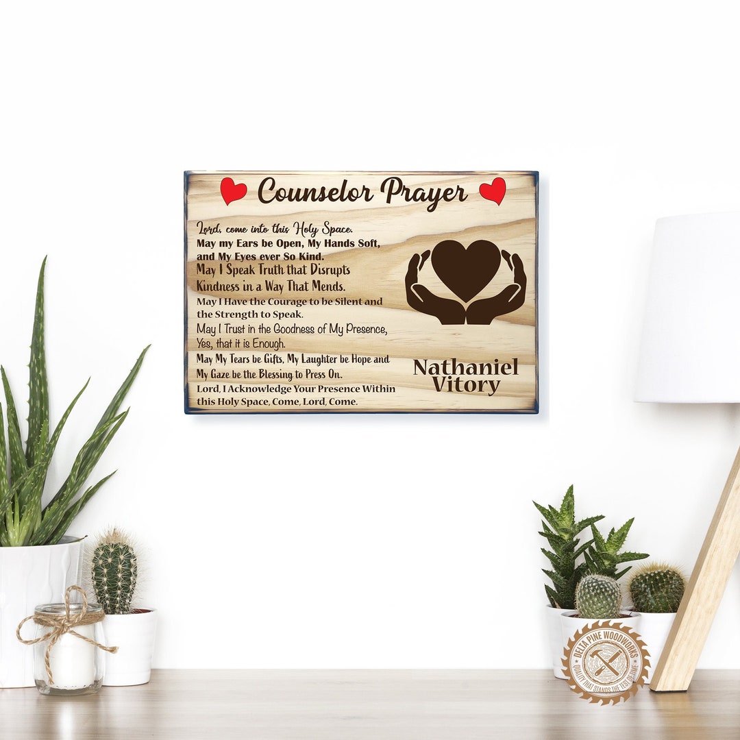 Personalized Counselor Prayer Plaque Gift for Counselor, Therapist Gift ...