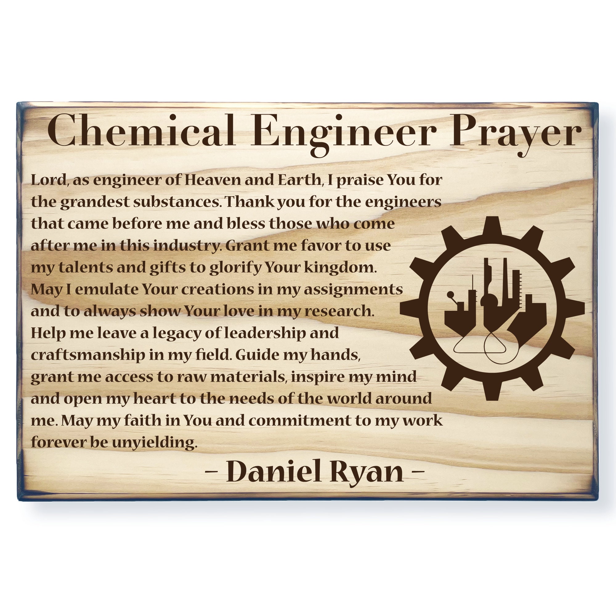 Personalized Chemical Engineer Prayer Plaque Chemical | Etsy