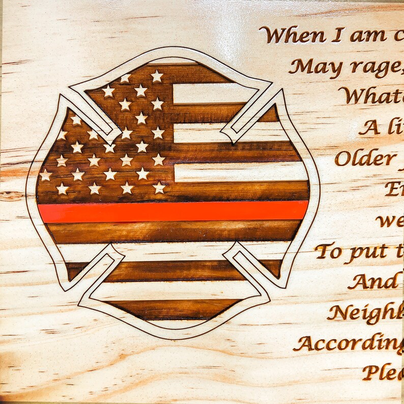 Firefighter Gift Personalized Prayer Prayer Plaque Thin | Etsy