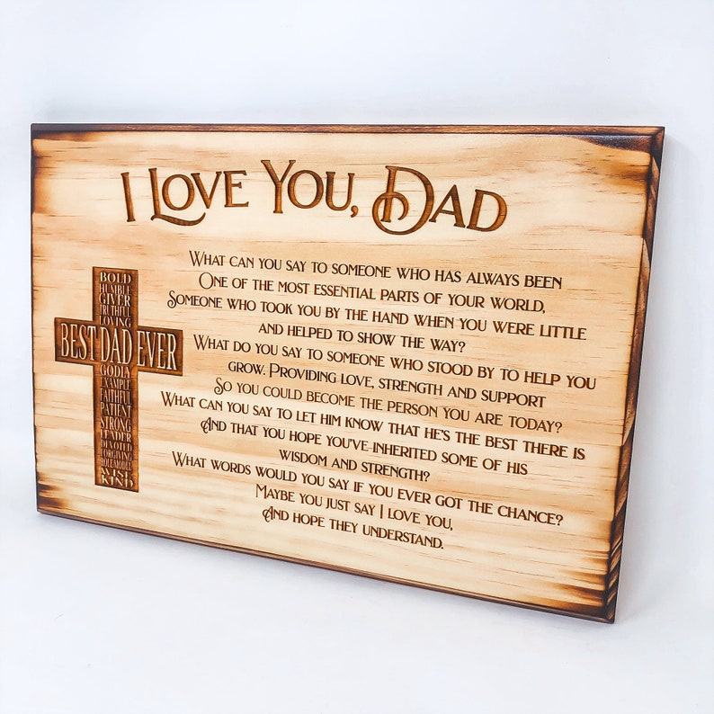 I Love You Dad Plaque Fathers Day Gift Dad Plaque | Etsy