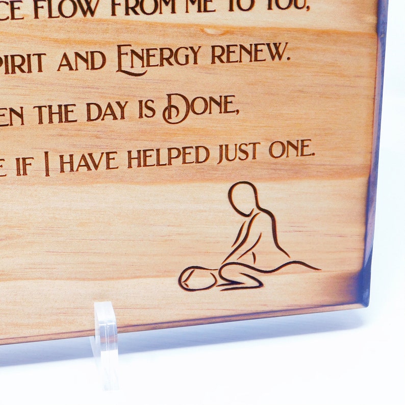 Massage Therapist Prayer Plaque Lmt T Rmt Appreciation Etsy